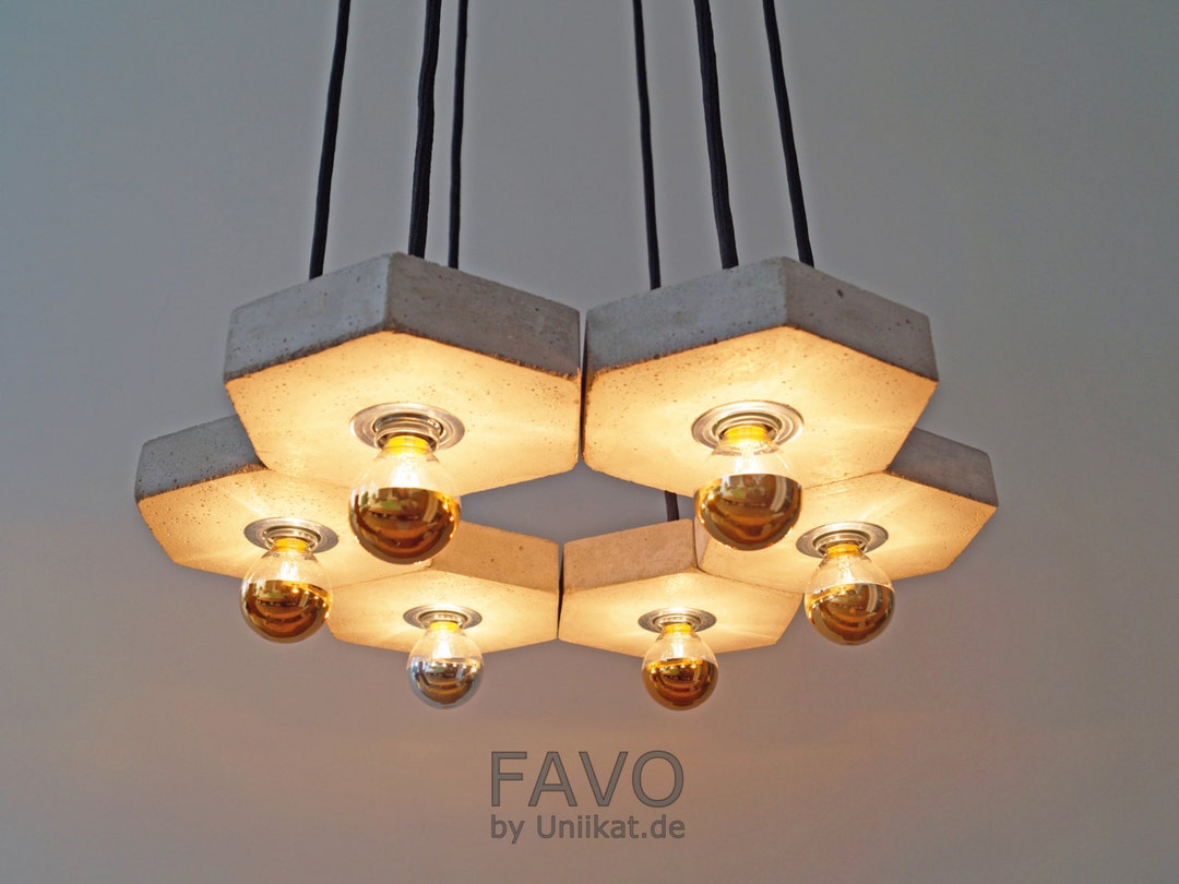 Concrete Hanging Lamp favo/fiore - Etsy