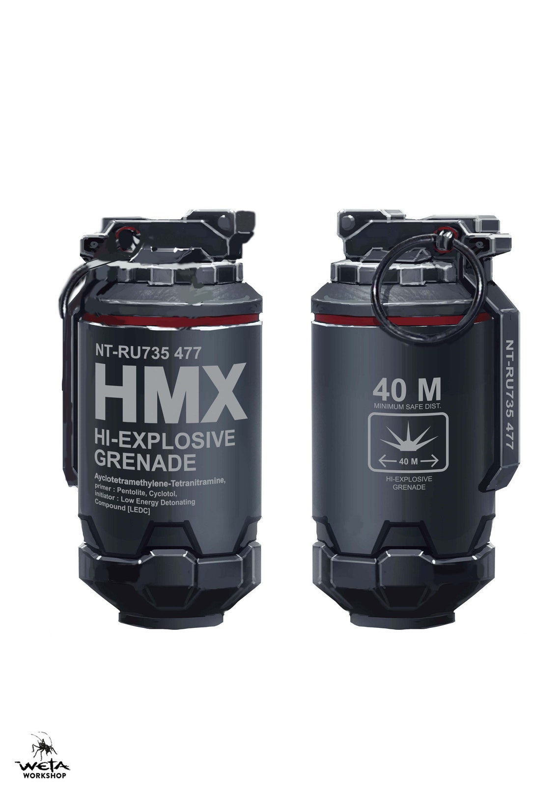 Elysium HMX Hi-Explosive Grenade Prop Replica Incendiary | Etsy