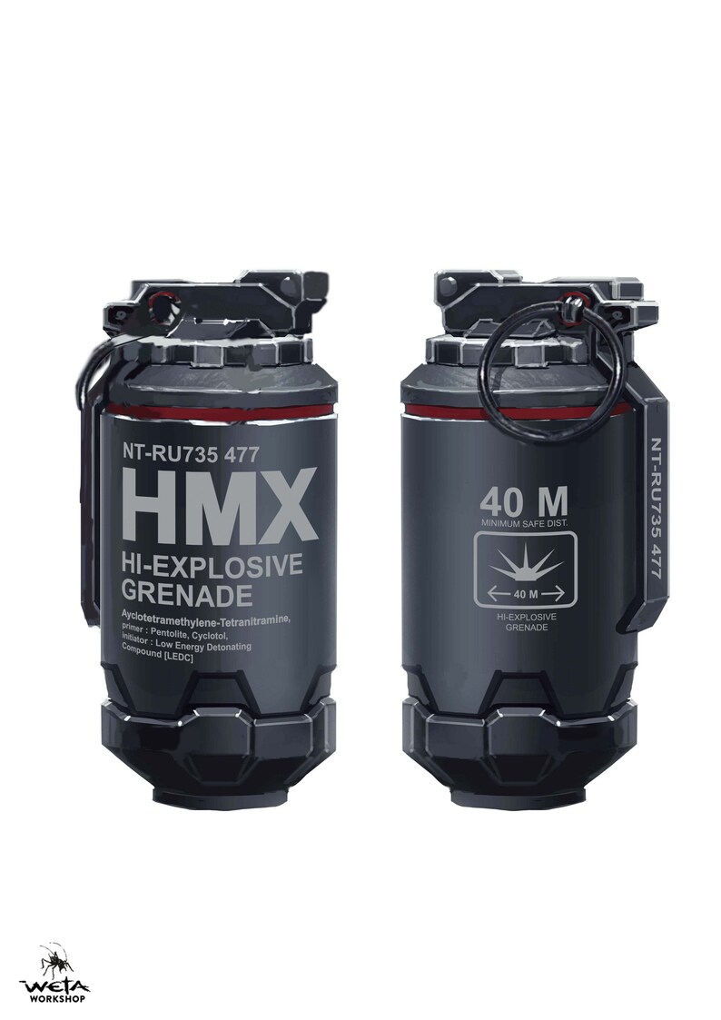 Elysium HMX Hi-Explosive Grenade Prop Replica Incendiary | Etsy