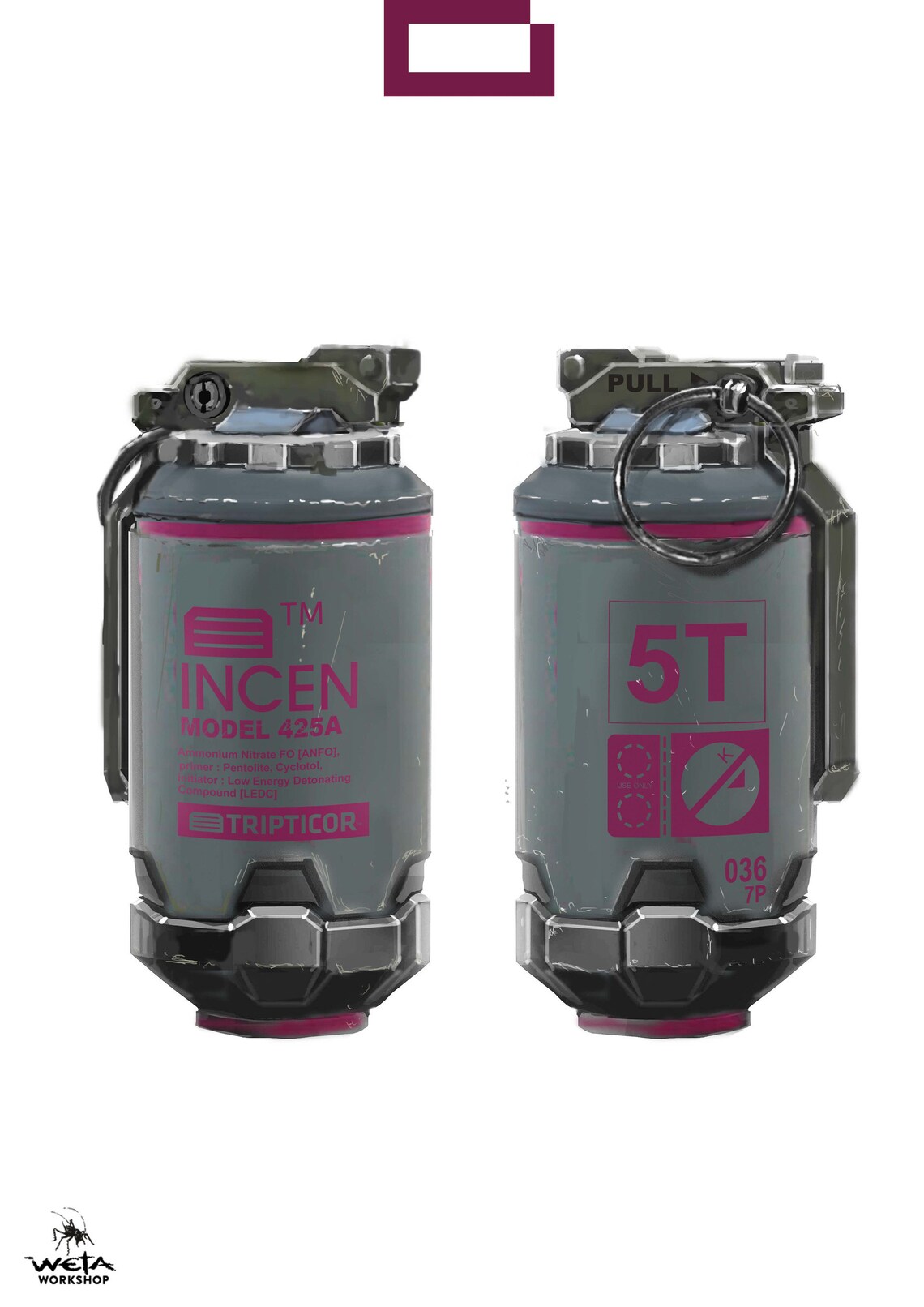 Elysium HMX Hi-Explosive Grenade Prop Replica Incendiary | Etsy