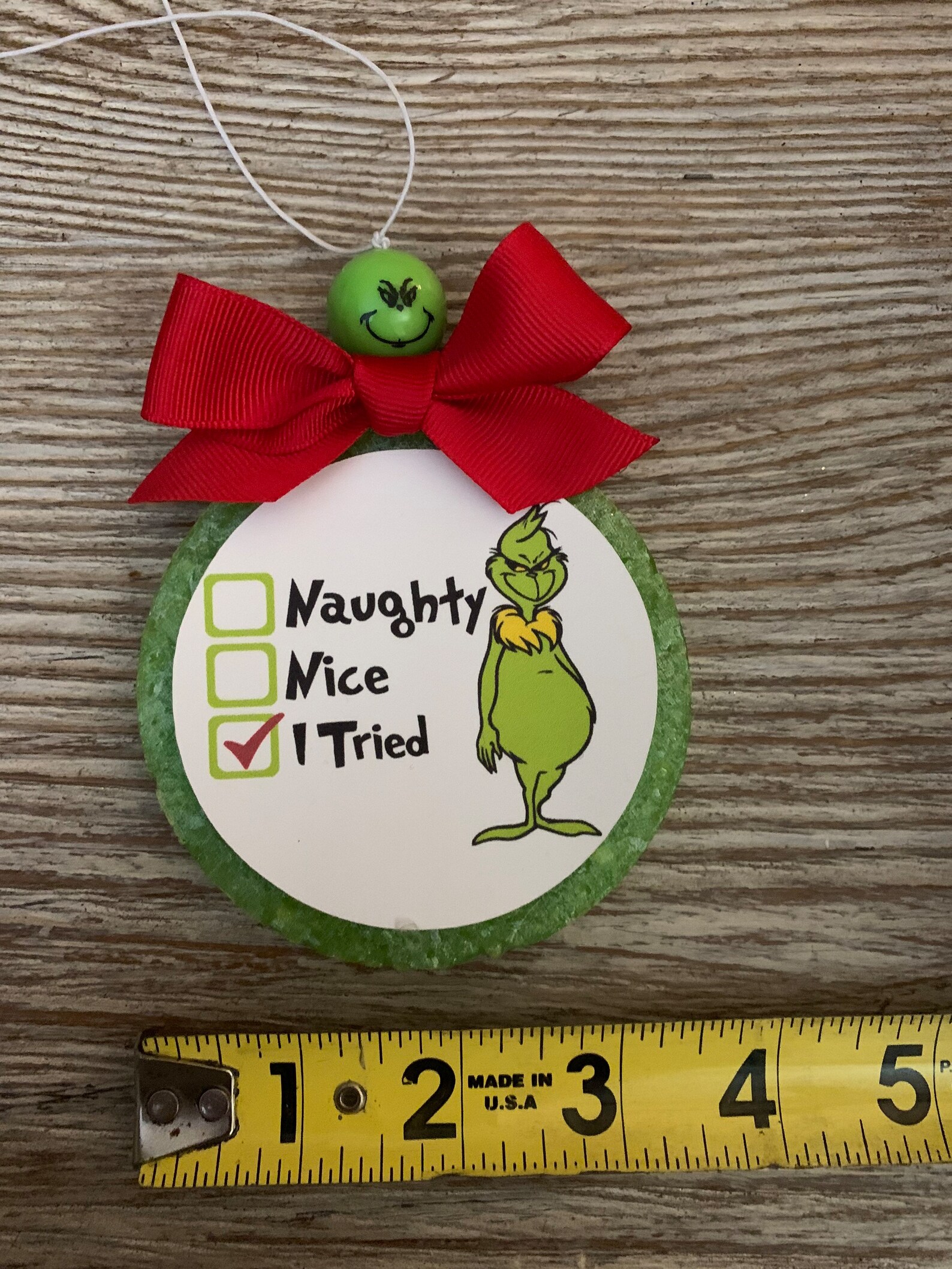 Grinch Naughty/nice Round Car Freshie Air Freshener Car - Etsy