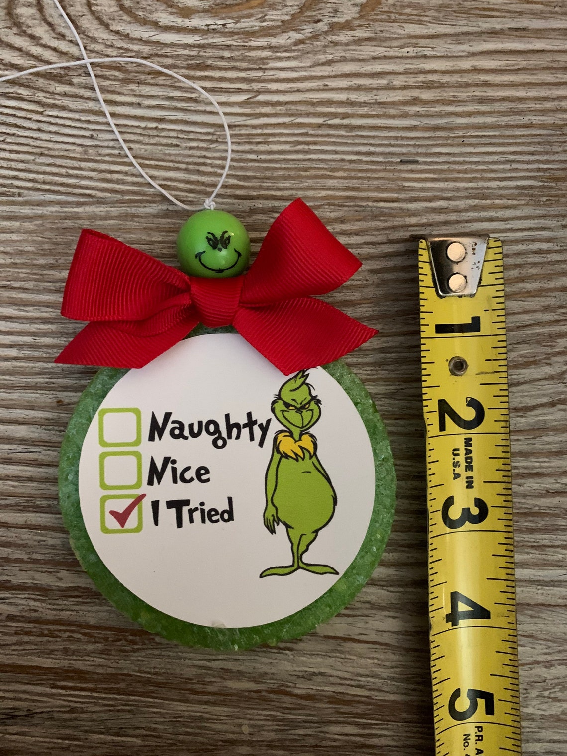 Grinch Naughty/nice Round Car Freshie Air Freshener Car - Etsy