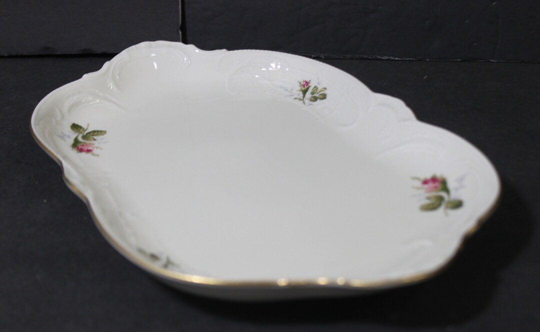 Rosenthal Continental "moss Rose" Sans Souci, White Oval Serving ...