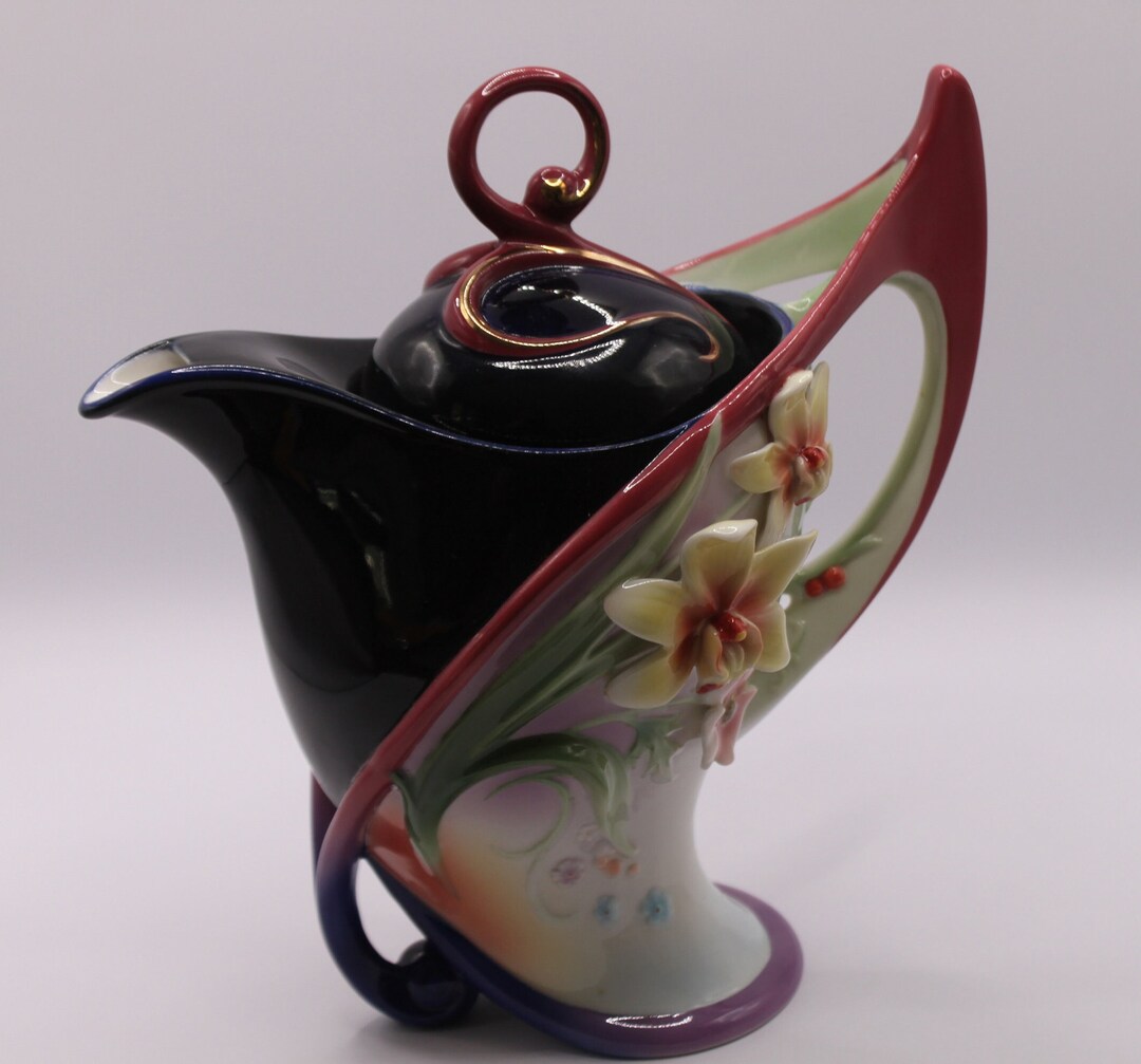 Franz Porcelain Collection flora & Flutter Teapot FZ01482 New - Etsy