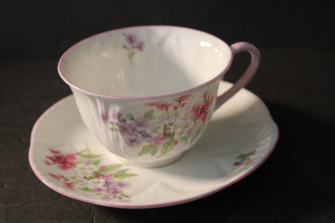 Shelley Stocks Teacup, Oleander Pink Trim Vintage Bone China Teacup - Etsy