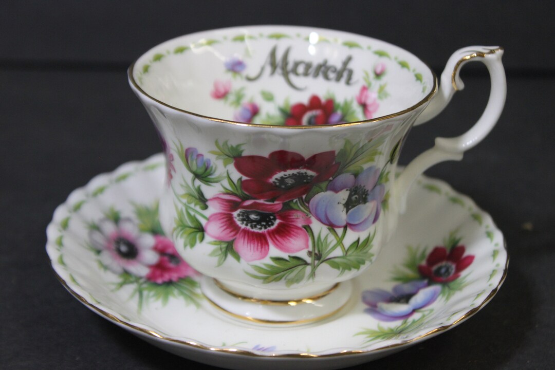 Royal Albert Flower of the Month Teacup in anemones March Birthday ...