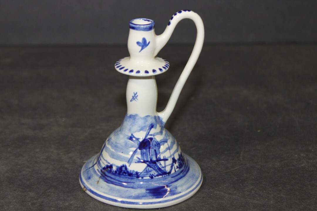 Delft Holland Hand Painted Royal Gouda Candle Holder Vintage Item I ...
