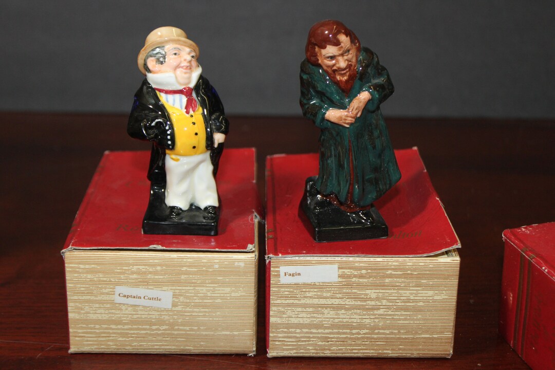2 Royal Doulton Figurines "capt Cuttle" "fagin" Charles Dickens ...
