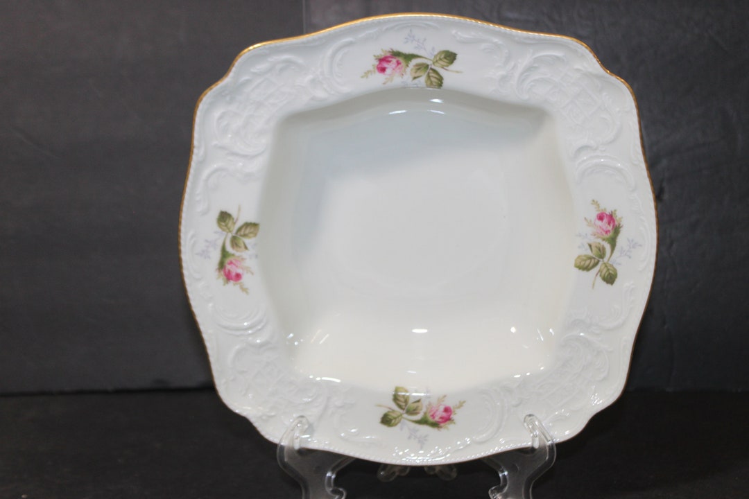 Rosenthal Continental "moss Rose" Sans Souci, White Square Veggie Bowl ...