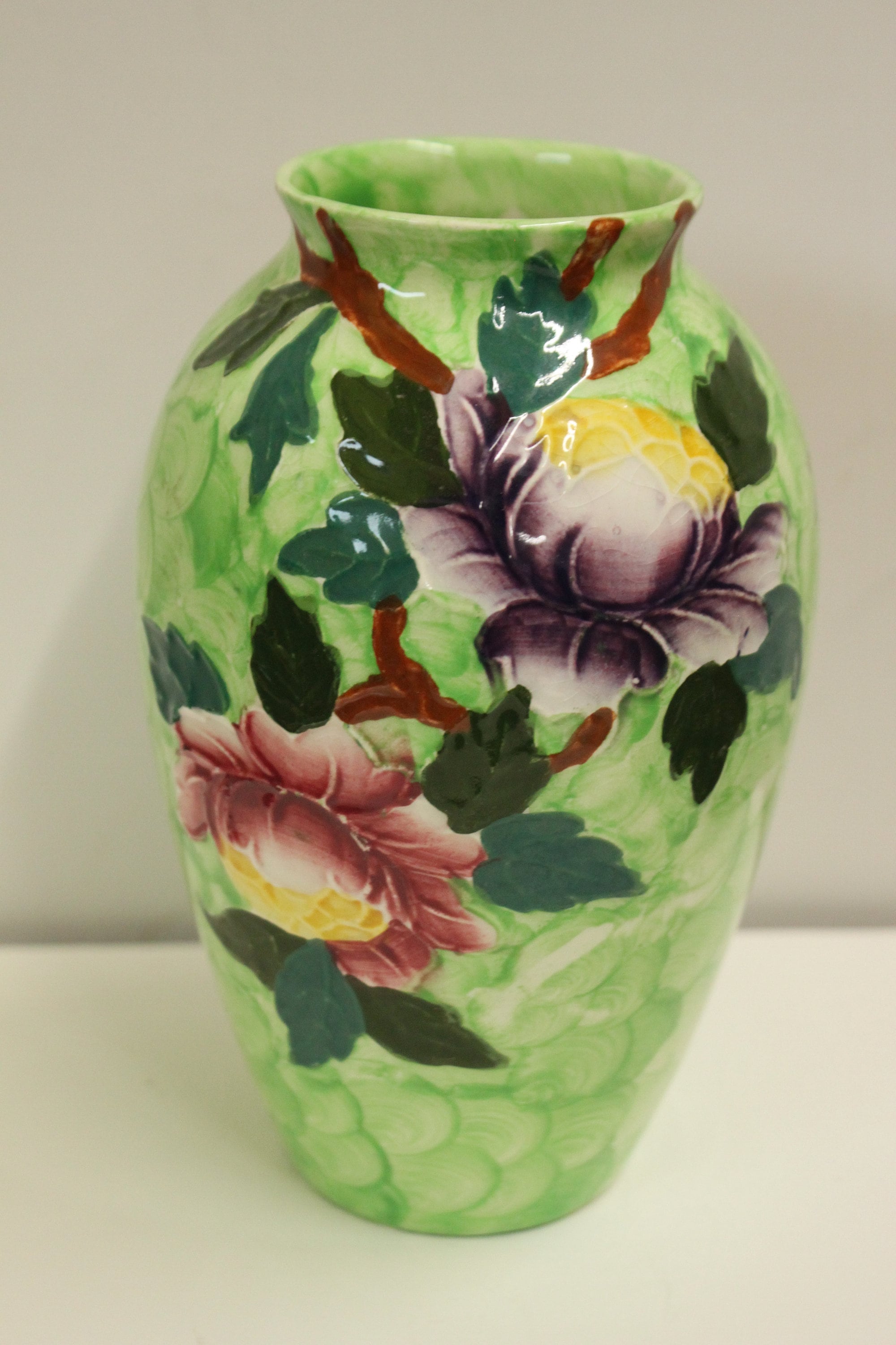 Maling Pottery Vase | Hand Painted Embossed 1930's , Imported From the ...