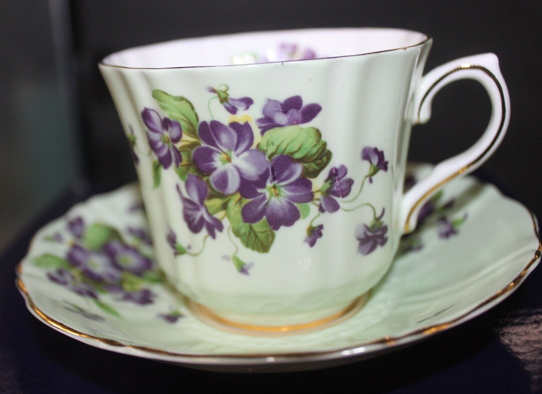 Old Royal Teacup - Floral Purple Blooms Teacup, Tea Party Teacup ...