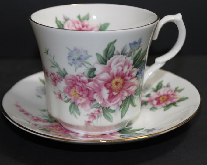 Springfield Teacup and Saucer delicate Blooms on a Bone China - Etsy