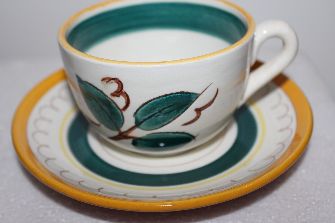 Vintage Stangl Hand Painted Cup & Saucer Fruit Design - Etsy