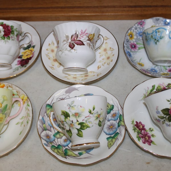 Mismatched Tea Cups - Etsy