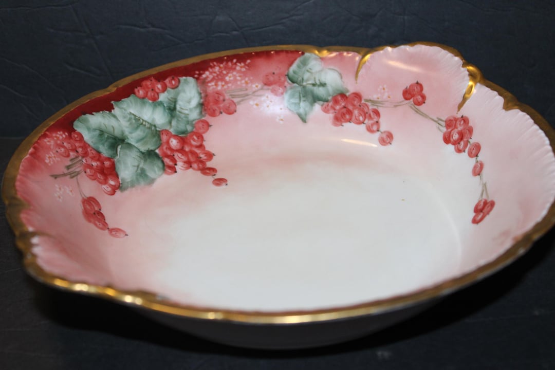 Limoges France Berry Bowl: Gilded Rim, GOA Antique Porcelain - Etsy
