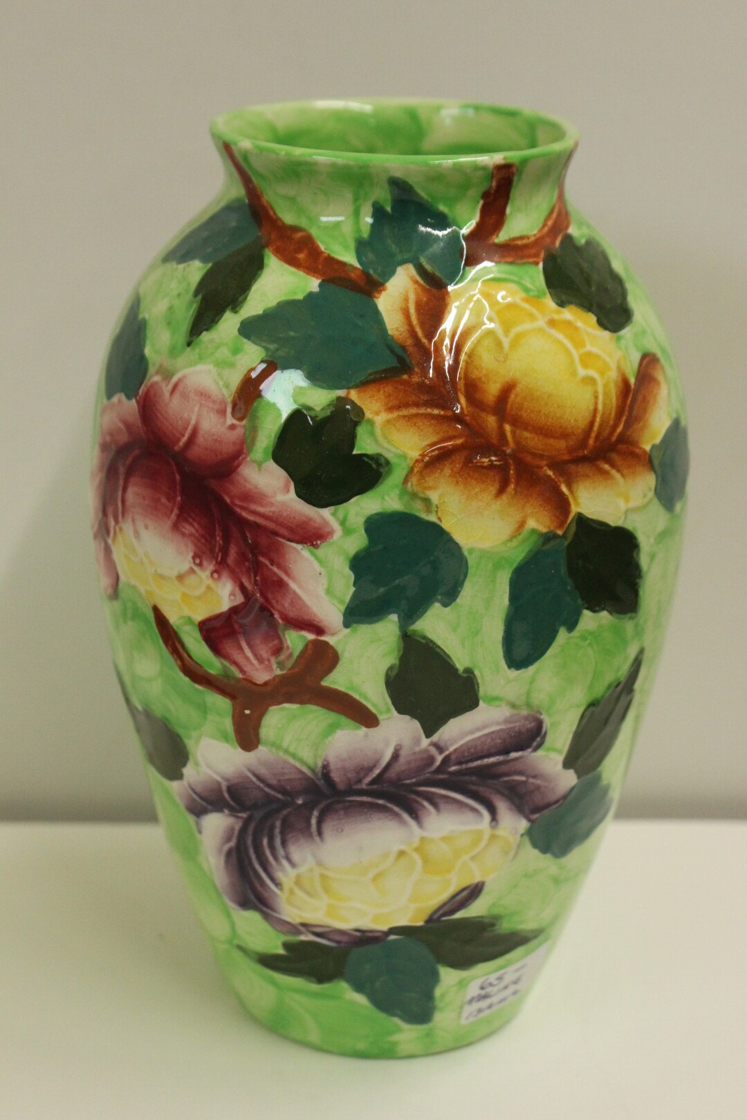 Maling Pottery Vase | Hand Painted Embossed 1930's , Imported From the ...