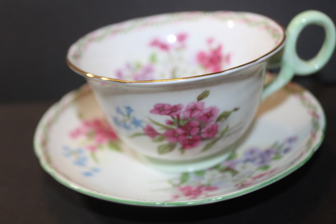 Shelley Teacup & Saucer stocks Shape Chester, Pretty Teacup, Floral ...