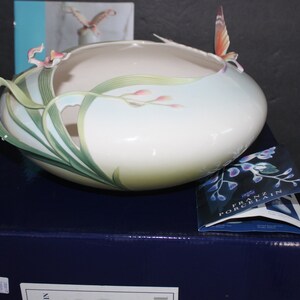 Franz Porcelain Butterfly Vase: Sculptured Papillon Collection, Signed ...