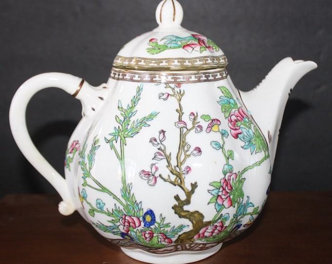 Coalport Indian Tree Scalloped Multicolor Teapot & Lid Older Pattern ...