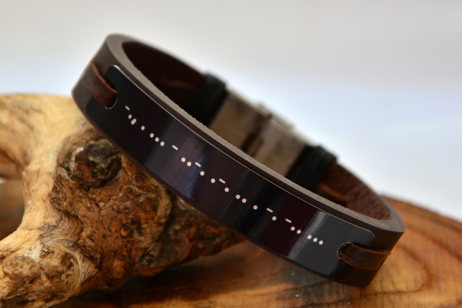 Morse Code Bracelet Custom Gift Personalized Brown Leather Anniversary ...
