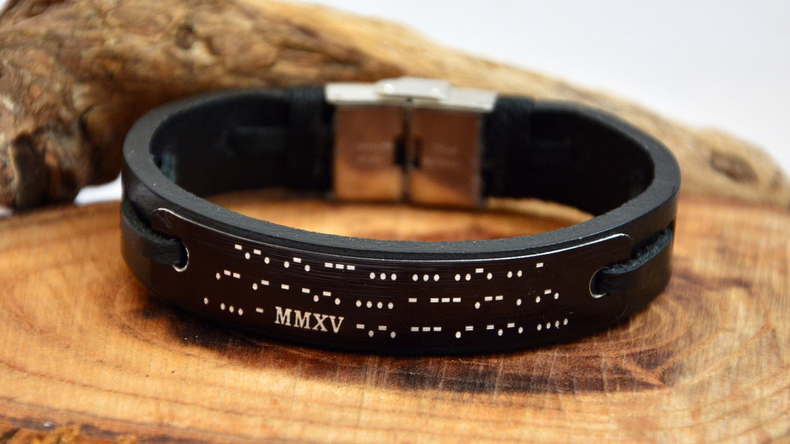 Soundwave Coordinate and Morse Code Men Leather Bracelet - Etsy