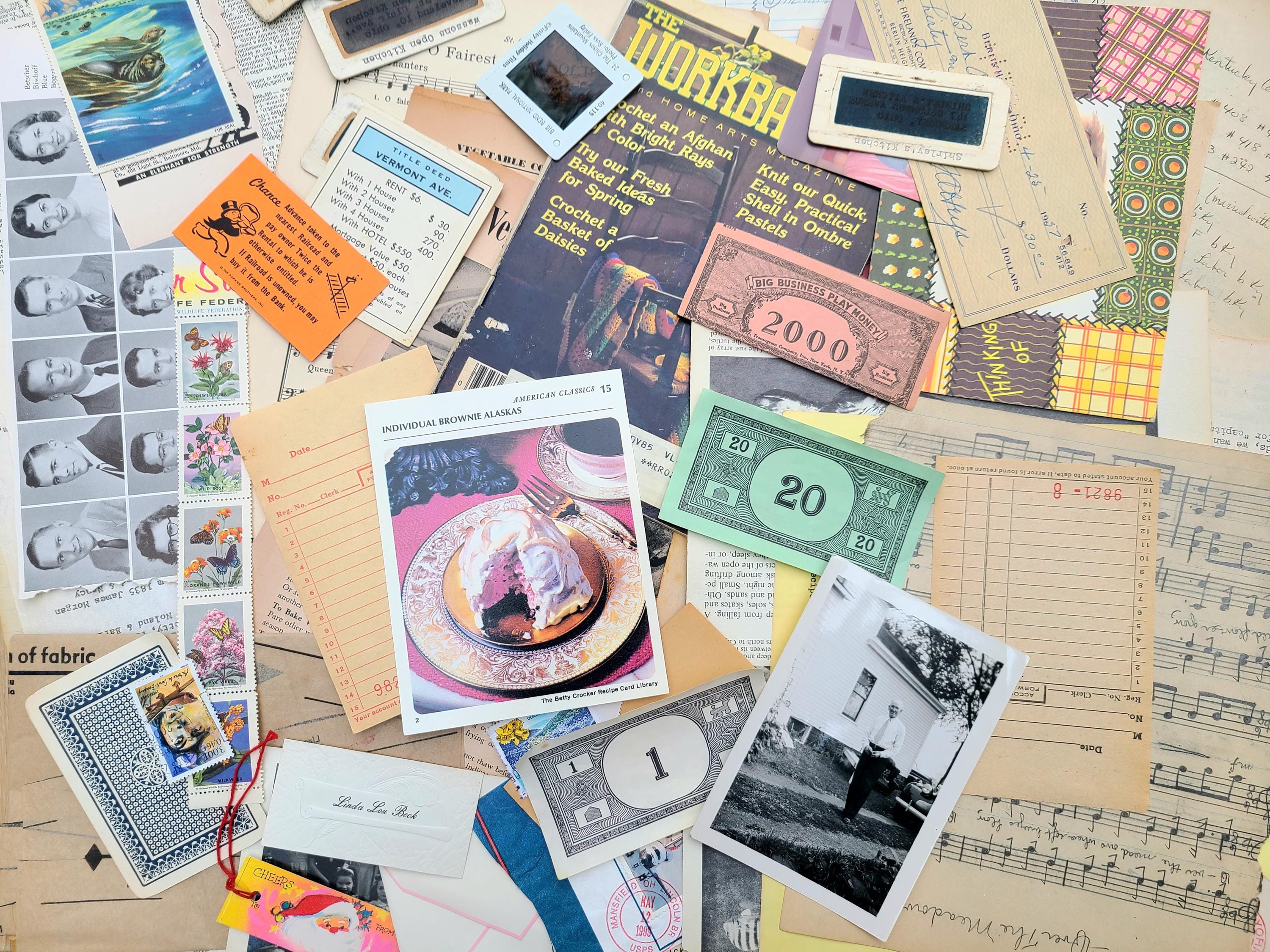 DIY Collage Kit Ephemera Pack - Vintage-inspired Collection 50+ Pieces ...