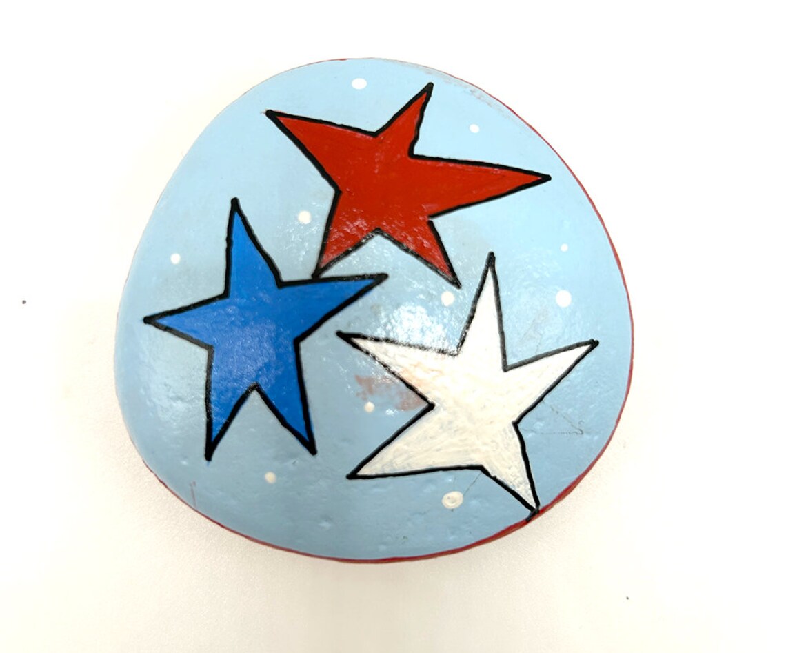 USA Rock Paperweight, Hand Painted - Etsy