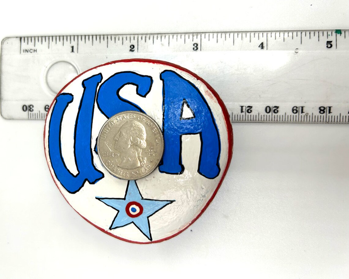 USA Rock Paperweight, Hand Painted - Etsy