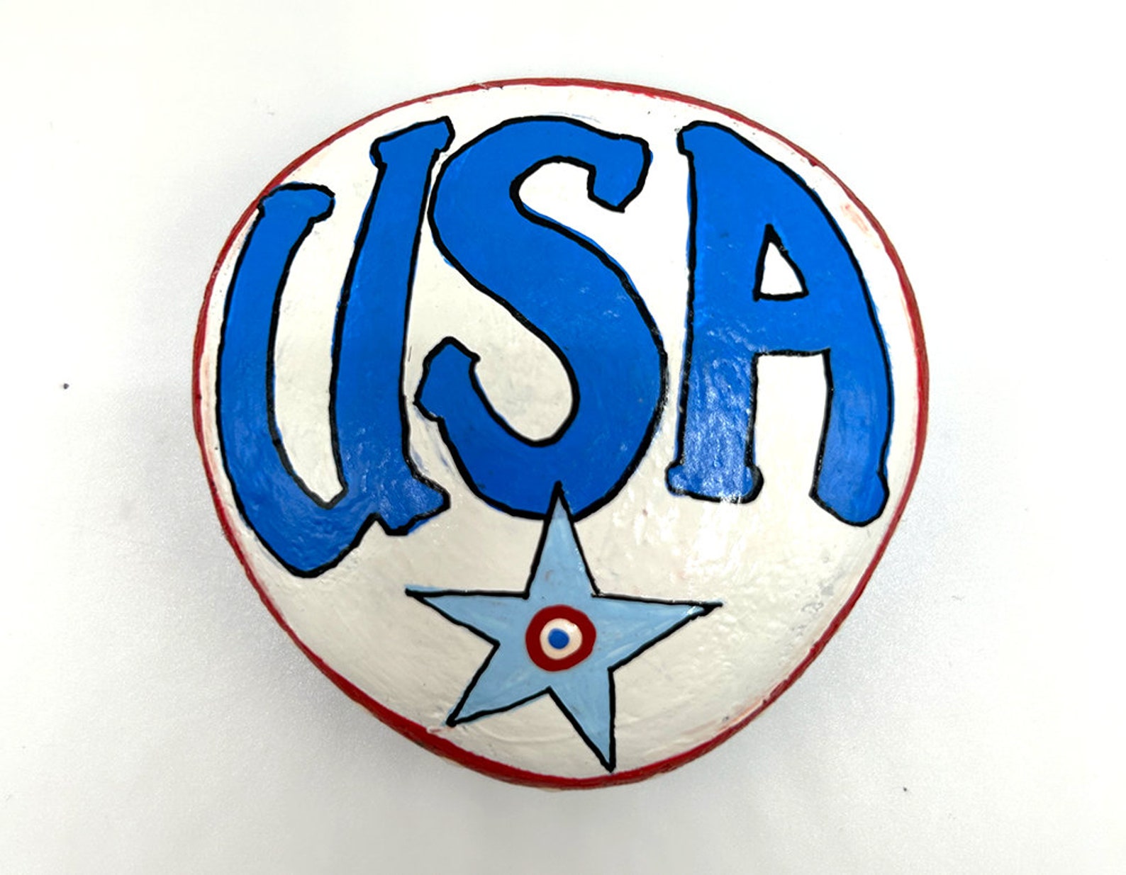 USA Rock Paperweight, Hand Painted - Etsy
