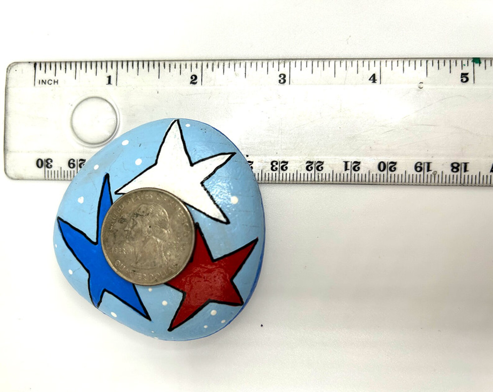 Whimsical Americana Rock Paperweight, Hand Painted - Etsy