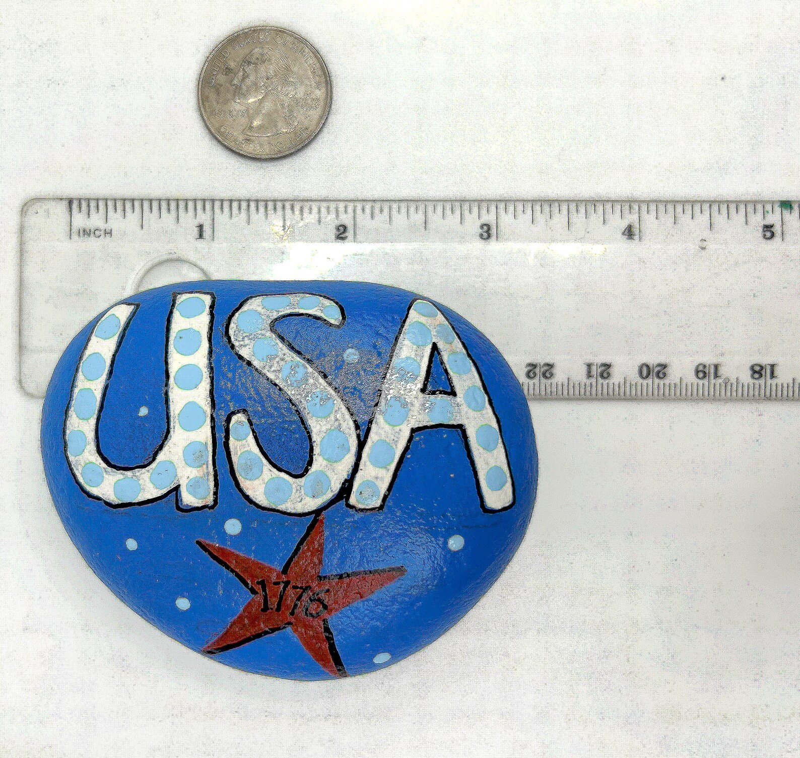 USA Rock Paperweight, Hand Painted - Etsy