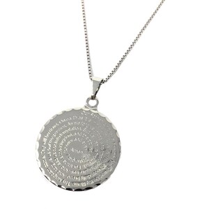 Our Father Necklace Engraved Medallion Pendant on Sterling Silver Chain ...