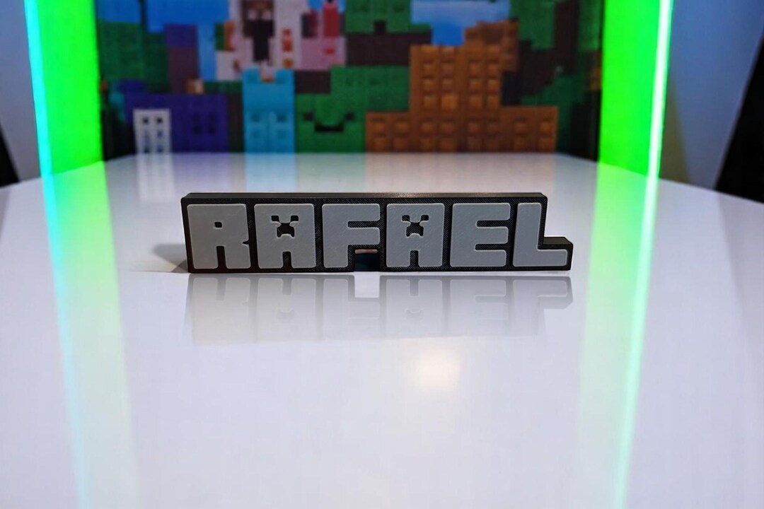 Minecraft Name Sign. Custom 3D Name Plate for Kids Room, Gamer Tag ...