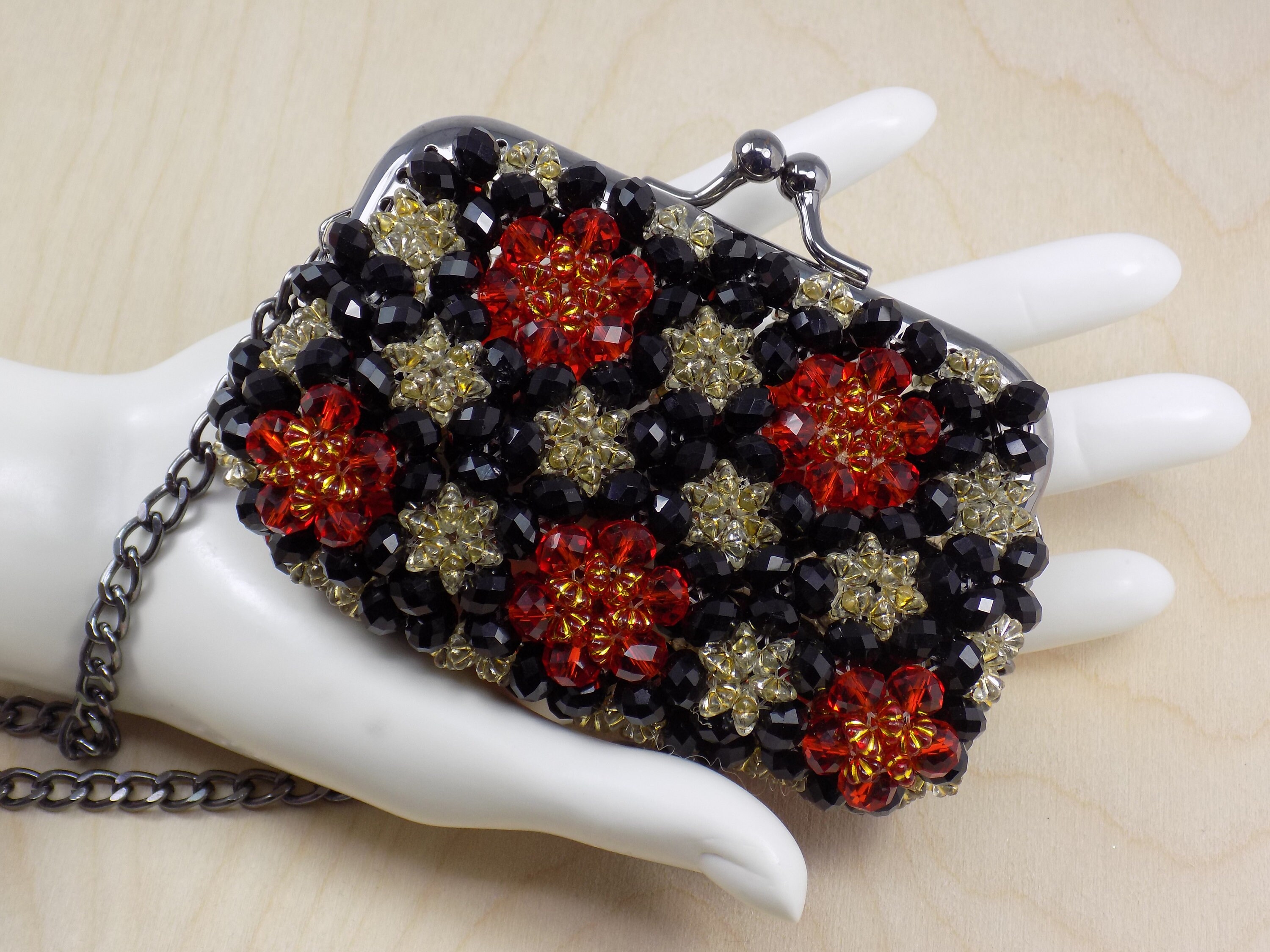 Small Beaded Coin Purse Coin Purse Flowered Clutches Little - Etsy