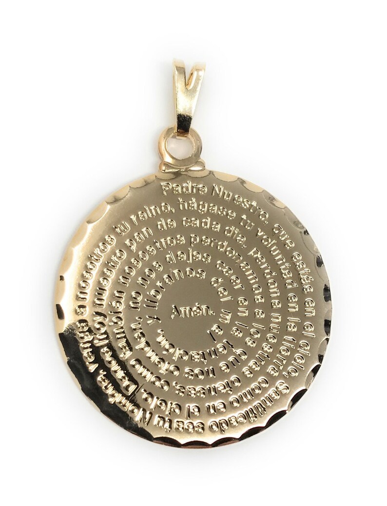 Our Father Prayer Necklace Christian Lord's Prayer Engraved Gold Plated ...