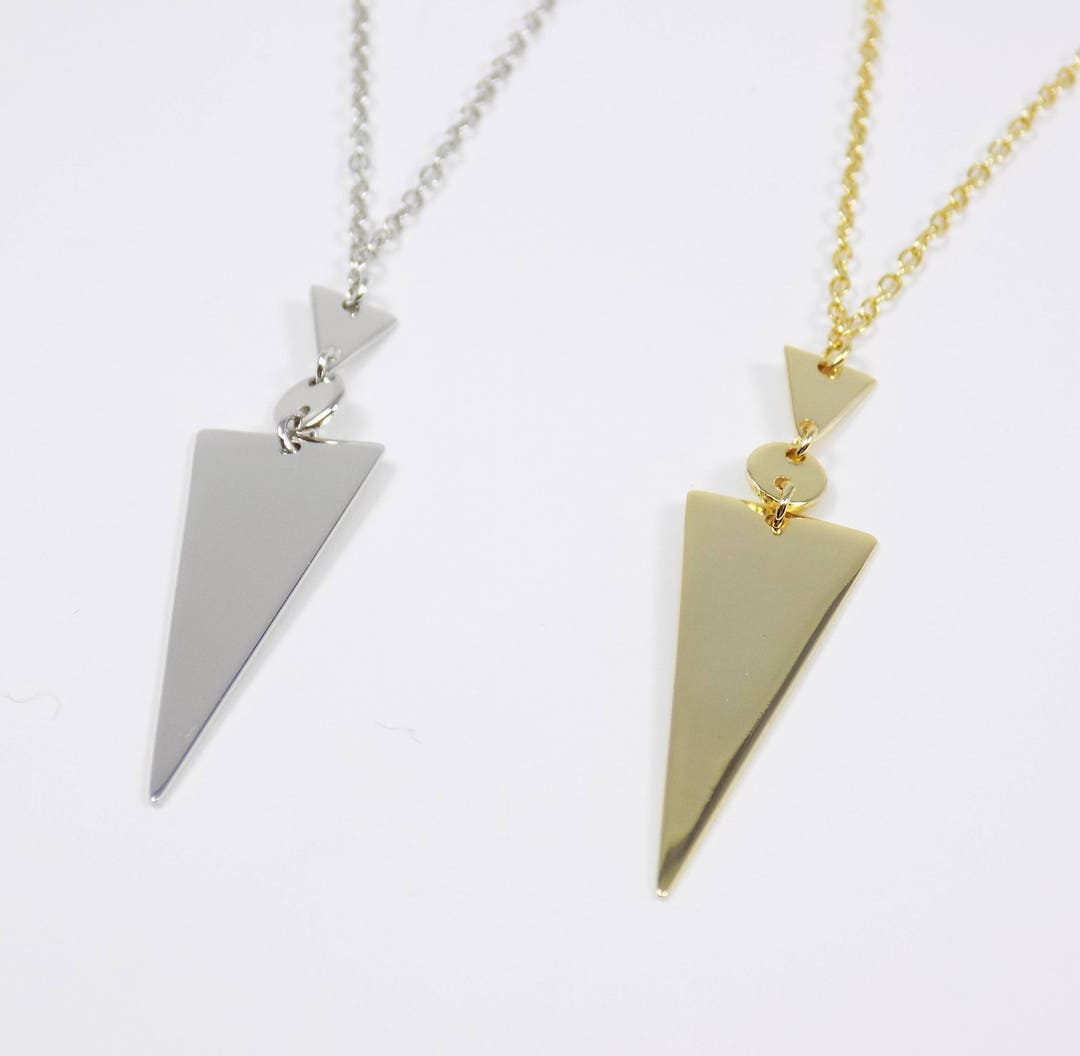 Spike Necklace. Arrowhead Necklace. Silver Spike Necklace. Silver ...