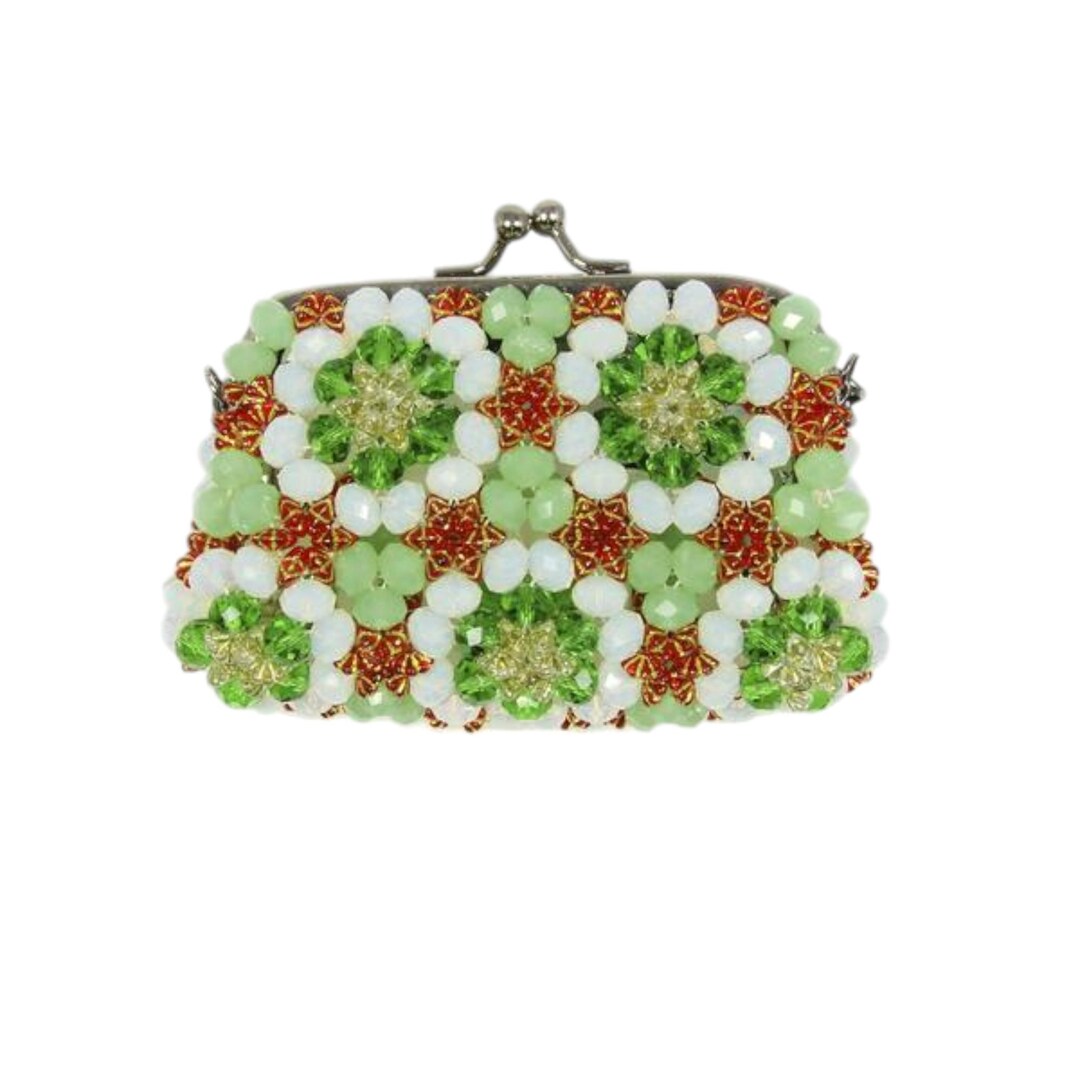 Small Cocktail Beaded Purse. Little Handbag Floral Design Floral Design ...