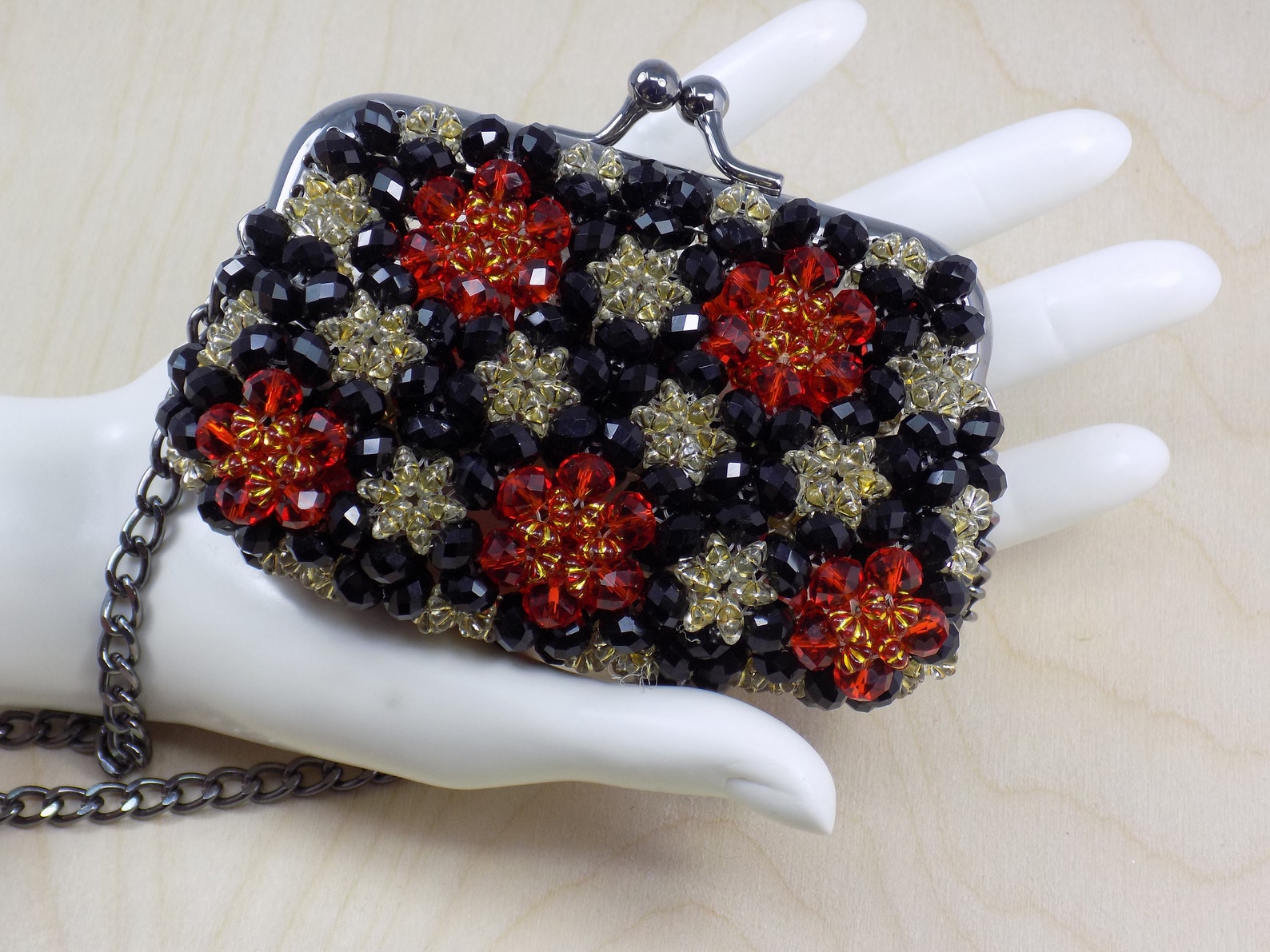 Small Beaded Coin Purse Coin Purse Flowered Clutches Little - Etsy