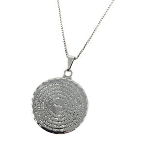 Our Father Necklace Engraved Medallion Pendant on Sterling Silver Chain ...