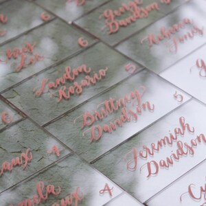 Acrylic Place Card With Rose Gold Calligraphy - Etsy