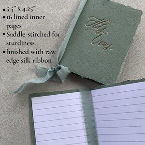 Handmade Paper Wedding Vow Books With Silk Ribbon | Set of 2 | Wedding ...