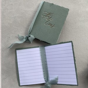 Handmade Paper Wedding Vow Books With Silk Ribbon | Set of 2 | Wedding ...