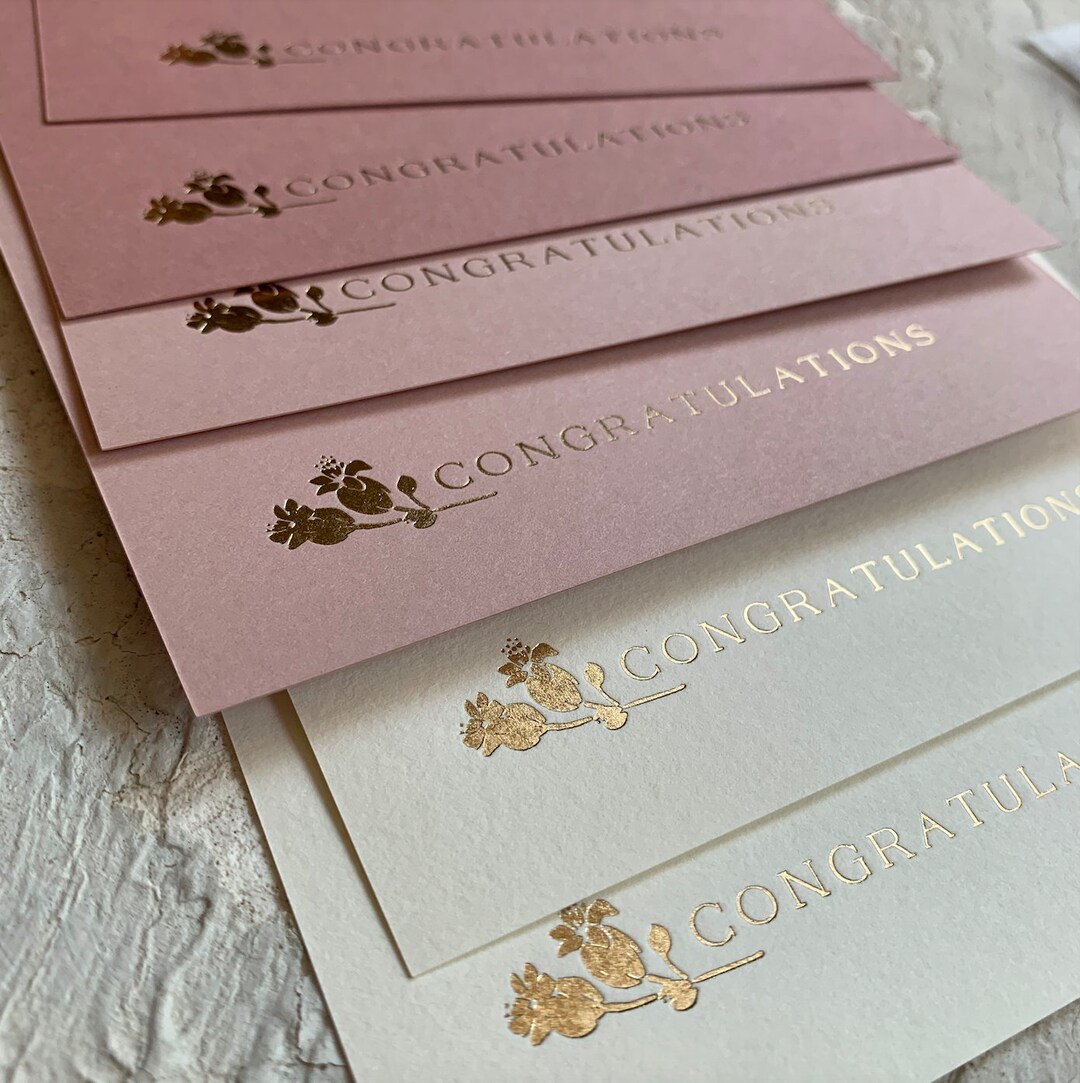 Gold Foil Congratulations Cards Set of 6 Congratulations Cards With ...