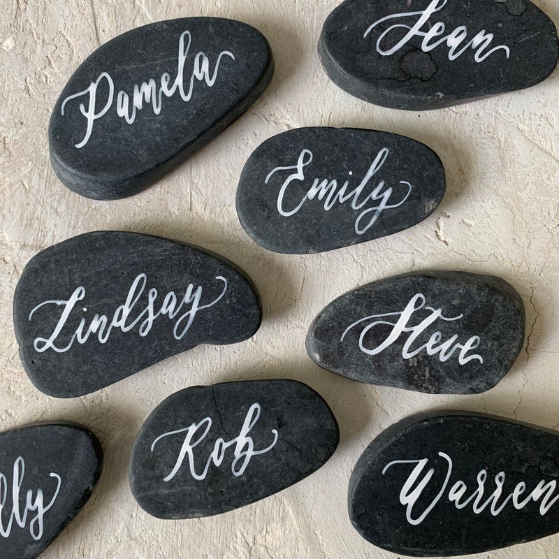 Rock Place Card - Etsy