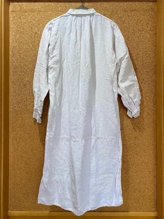 Patched Darned Antique French Linen Smock Vintage - Gem