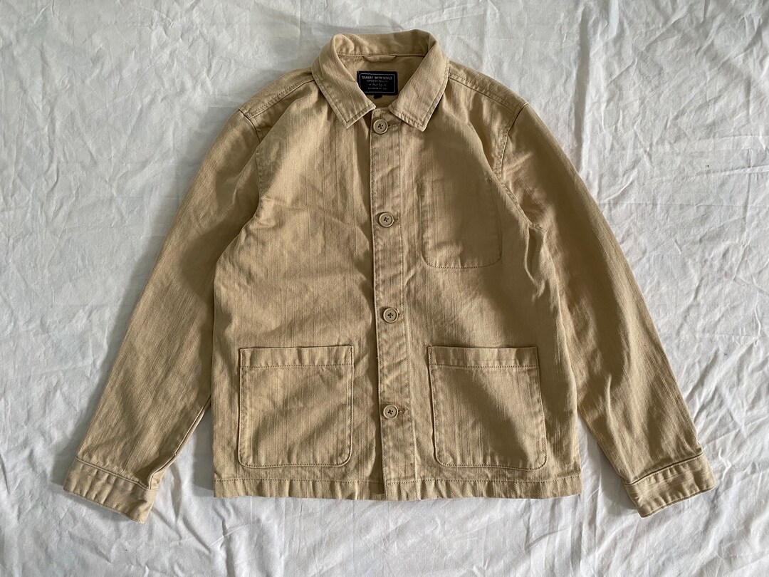 Pit19.5" French Beige Chore Jacket - Etsy