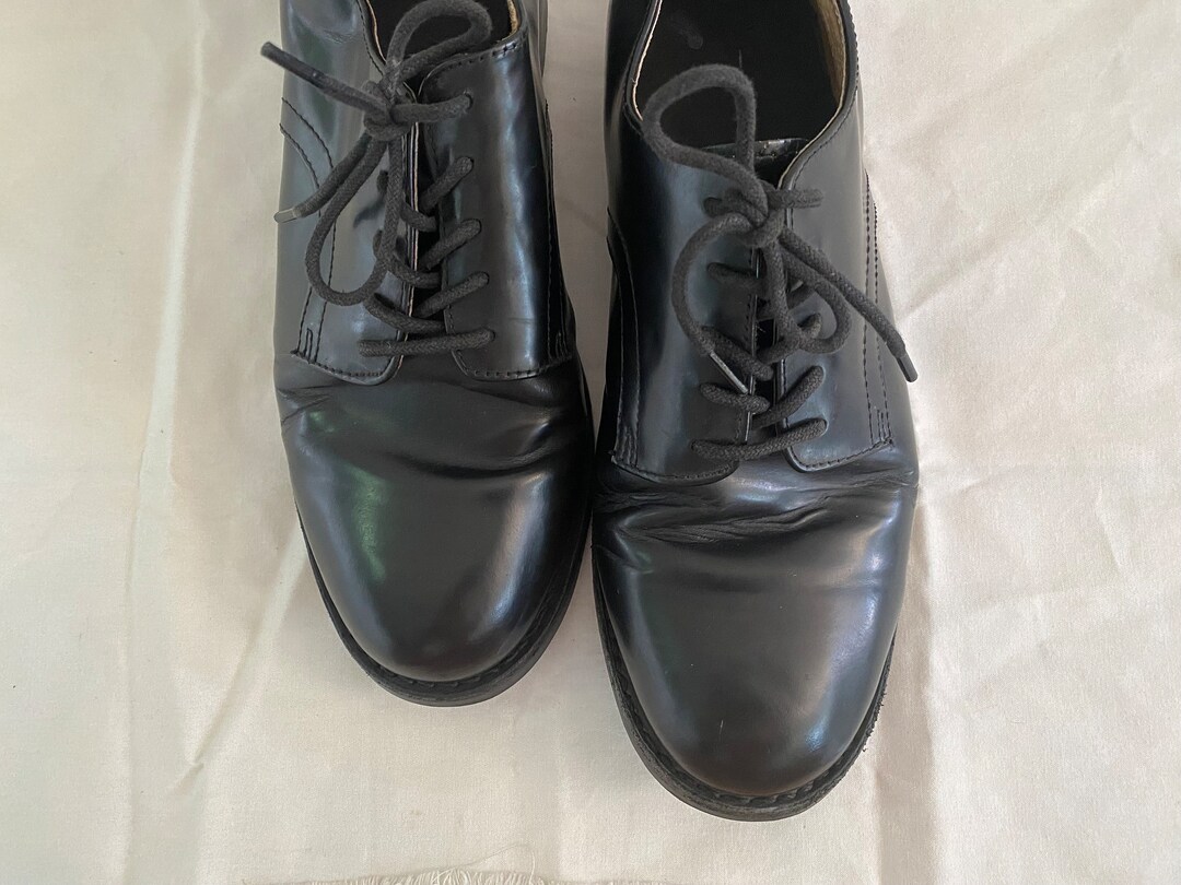 80s U.S. Army Service Black Leather Shoes - Etsy