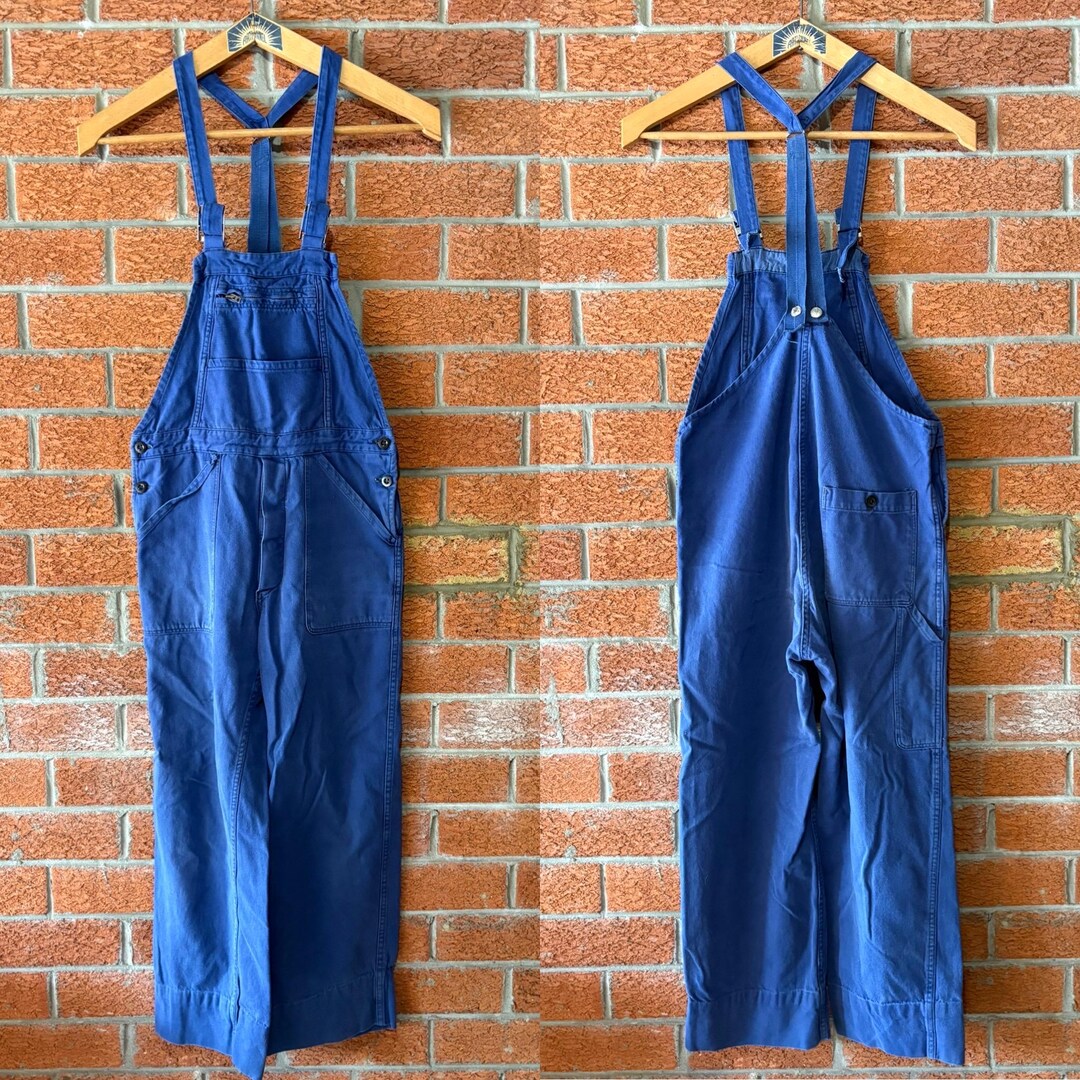 Vintage French Indigo Cotton Work Overalls Workwear Unisex - Etsy