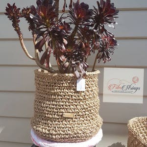 Large Jute Planter Basket | Large Jute Basket | Pot Plant Jute Cover ...