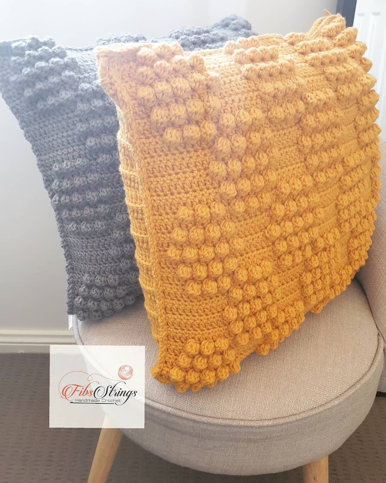 Crochet Bobble Cushions With Insert | Handmade Cushion | Modern Decor ...